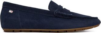 Tommy Hilfiger Mokassins Flag Soft Suede Driver Loafer FW0FW08558 Dunkelblau