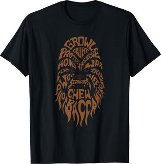 Star Wars Chewbacca Text Head T-Shirt