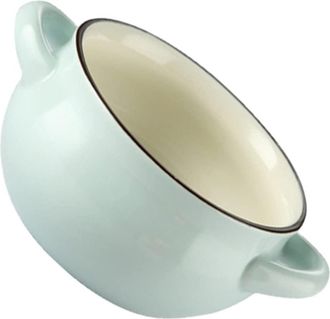 UPKOCH Doppelgriff Keramik Suppenschale 6.3 Zoll Ofenfeste Sch&uuml;ssel Mit Griff F&uuml;r Suppe Pudding Dessert Und Reis K&uuml;chen Geschirr