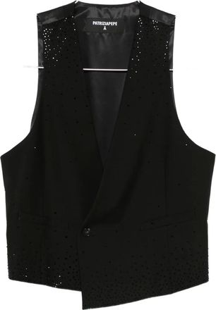 Patrizia Pepe débardeur asymétrique à ornements strassés - Noir