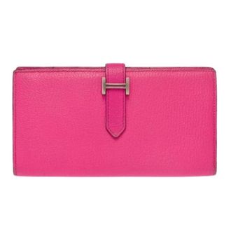 Herm&egrave;s Portefeuille B&eacute;arn doccasion - Femme - Pre-owned - Rose - Taille: ONE Size
