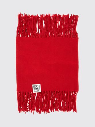 Toteme &Eacute;charpe en m&eacute;lange de laine et cachemire avec ourlet &agrave; franges et logo appliqu&eacute;