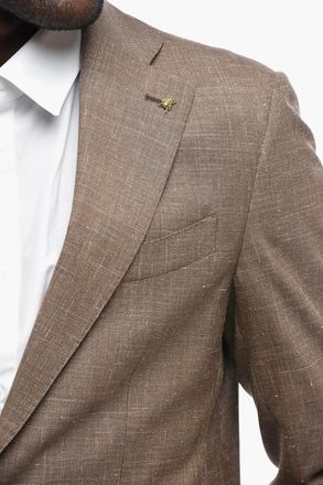 Corneliani CC COLLECTION Anzug aus Seiden-Leinen-Mischung mit Klappentaschen Corneliani