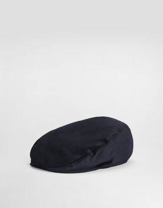 Dolce & Gabbana Schieberm&uuml;tze Aus Samt - Mann H&uuml;te Und Handschuhe Blau 57