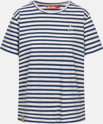 Derbe Derbe T-Shirt Ankersmile Damen Blau Wei&szlig; Streifenshirt GO