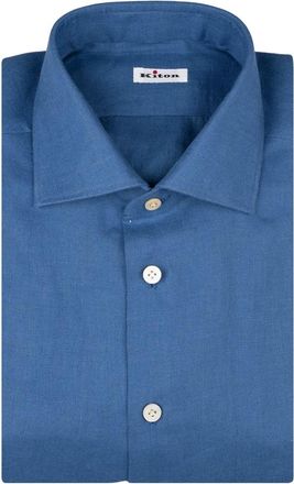 Kiton Homme, Chemises, Bleu, Taille: XL Chemise en lin