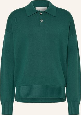 Ami Ami Paris Strick-Poloshirt Mit Leinen gruen
