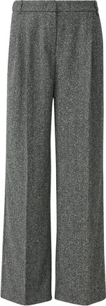 Comma Bundfaltenhose mit Fischgratmuster - - Trousers - Damen - Grau - XL