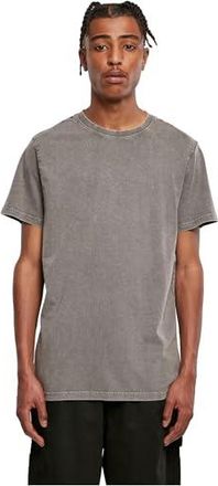 Build Your Brand T- Shirt à col Rond délavé Acid, Gris, XL Homme