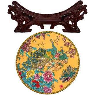 BESPORTBLE NUOBESTY Keramikteller mit St&auml;nder 25cm Dekorativer Keramikteller f&uuml;r Wohndekoration und B&uuml;rogestaltung Glatte Oberfl&auml;che Langlebiges Keramikornament