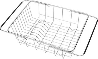 BESTONZON Besonzon Abtropfgestell, ausziehbar, verstellbar &uuml;ber dem Sp&uuml;le, Geschirr-Abtropfgestell, Besteckkorb