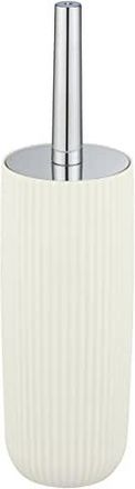 WENKO WC-Garnitur Agropoli Cremeweiß, geschlossener Bürstenhalter aus hochwertigem Kunststoff mit plastischer Formgebung und strukturierter Oberfläche, BPA-
