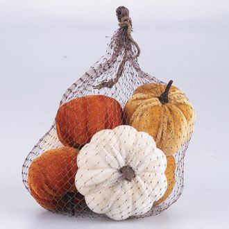 Villa D'Este Home Tivoli Beutel 6 bunte K&uuml;rbisse, Pumpkin