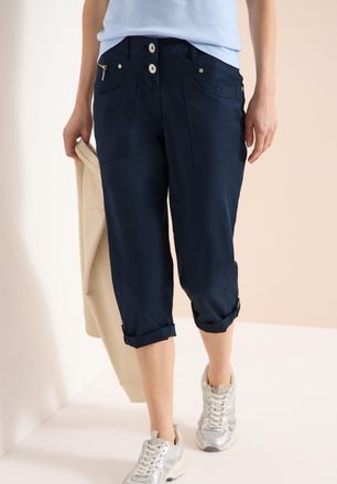 Cecil 3/4-Hose CECIL Style YorkStyle NewYork, Damen, Gr. 27, N-Gr, blau (universal blau), Web, Obermaterial: 98% Baumwolle, 2% Elasthan, unifarben, regular 