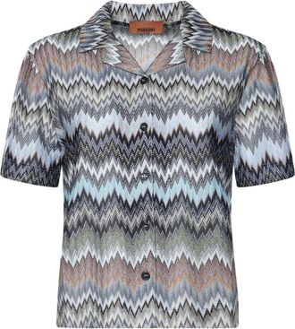 Missoni Femme, Chemises, Multicolore, Taille: 40 FR Chemise Bowling en Viscose &agrave; Motif Serpent