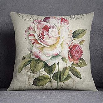 Bonamaison Le Jardin du Lin Kissenhüllen, Cotton, Mehrfarbig, 45x45