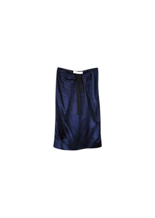 Victoria Beckham Navy satin drawstring waist skirt Size XXS