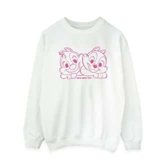 Disney Chip n Dale Nuts About You Sweatshirt f&uuml;r Damen (Wei&szlig;)