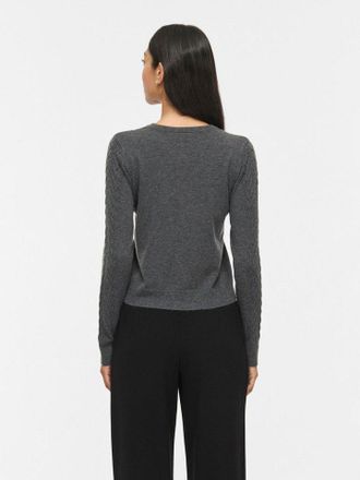 Vila Strickjacke VIKERRY CABLE L/S KNIT CARDIGAN-NOOS Materialmix, normal geschnitten