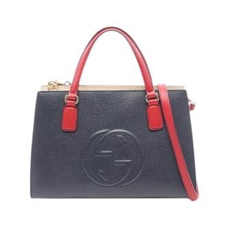 Gucci Pre-owned Soho Interlocking G 2way Leder Handtasche - - Pre-owned - Damen - Blau - ONE SIZE