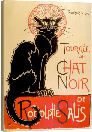 Posterlounge Chat Noir Leinwandbild von Théophile-Alexandre Steinlen 50 x 70 cm Beige Wandbilder Wanddeko