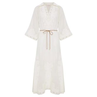 Zimmermann Femme, Robes, Blanc, Taille: 32 FR Indra Embroidered Maxi Dress