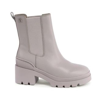 Tommy Hilfiger Graue Leder Stiefeletten - - Shoes - Damen - Grau - 35 EU