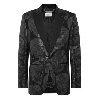 Philipp Plein Jacquard Lord Fit Blazer All Over Skull - - Jackets - Herren - Schwarzk - 2XL