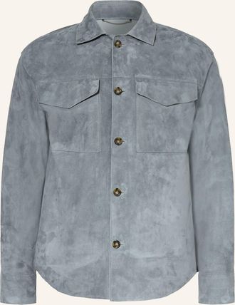 Lardini Lardini Leder-Overshirt blau