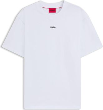 HUGO BOSS Herren Dapolino Relaxed-Fit T-Shirt aus Baumwolle mit Logo-Print Weiß XXL