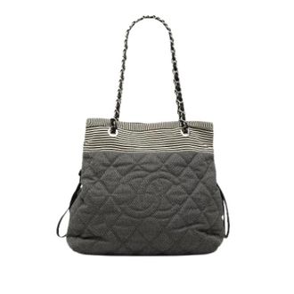 Chanel Sac seau matelass&eacute; en jean Pre-owned - Femme - Pre-owned - Gris - Taille: ONE Size