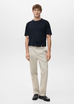 Mango T-shirt 100 % coton regular-fit bleu marine - Homme - XXL - MANGO MAN