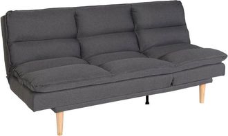 Hhg Neuwertig] Schlafsofa HHG 368, G&auml;stebett Schlafcouch Couch Sofa, Schlaffunktion Liegefl&auml;che 180x110cm Stoff/Textil dunkelgrau