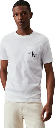 Calvin Klein Jeans Herren T-Shirt Kurzarm Core Monologo Rundhalsausschnitt, Weiß (Bright White), M