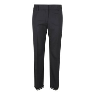 True Royal Schwarze Wollmischhose Made in Italy - - Trousers - Damen - Schwarzk - S