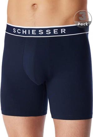 Schiesser Herren Unterw&auml;sche blau Baumwolle gestreift