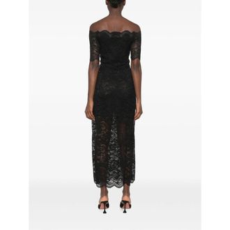 Paco Rabanne Off-Shoulder Lace Dress - Black