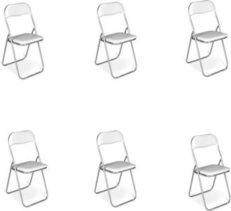 Dmora Dmora Set aus sechs Klappst&uuml;hlen, wei&szlig;e Farbe, Ma&szlig;e 43 x 47 x 78 cm