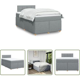 vidaXL vidaXL Taschenfedern - Boxspringbett mit Matratze Hellgrau 120x200 cm Stoff