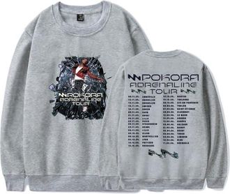 Generic M Pokora Adrenaline Tour Dates T-shirt &agrave; manches longues pour femme et homme, gris, M