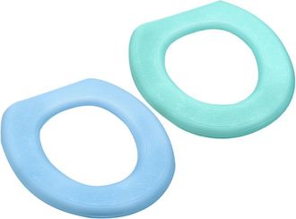 NUOBESTY 2 Stück Teiliges O förmiges Eva toilettenmatten Dicke wasserdichte Wc sitzauflagen in Grün und Blau rutschfeste Waschbare Badezimmer toilettensitzbezü