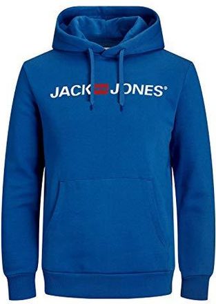 Jack & Jones Sweat &agrave; Capuche pour Homme - avec Logo imprim&eacute;, Bleu (Classic Blue/Reg Fit), XXXL