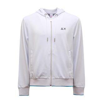 Sun 68 Hoodie Zip Piquet Kleine Streifen Fleece - - Sweatshirts & Hoodies - Herren - Wei&szlig; - L