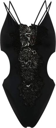 Ermanno Scervino Femme, Maillots de bain, Noir, Taille: 40 FR Maillot de bain une pi&egrave;ce &agrave; d&eacute;tails crochet