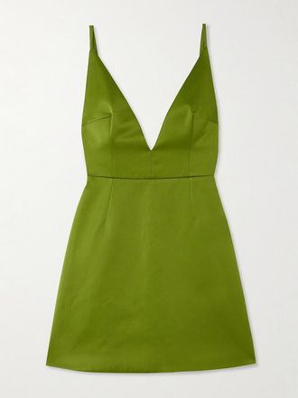 Emilia Wickstead Vero R&uuml;ckenfreies Minikleid Aus Recyceltem Satin - Gr&uuml;n