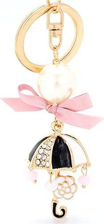 Brrnoo 3 Couleurs &agrave; la Mode Bowknot Parapluie Porte-cl&eacute;s en Alliage Porte-cl&eacute;s avec D&eacute;coration en Brillant Scintillant Accessoire &eacute;blouissant pour Sac &agrave; Main