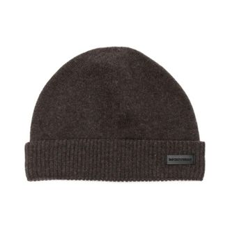 Emporio Armani Braune Kaschmir Strickrandm&uuml;tze - - Accessories - Herren - Braun - L