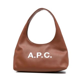 A.P.C. Braune Schultertasche Magnetverschluss - - Bags - Damen - Braun - ONE SIZE