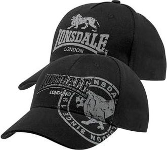 Lonsdale LEISTON Double Pack Casquette, Black, Taille Unique Unisexe-Adulte