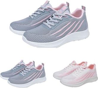 Generic Baskets de course pour femme - Chaussures de sport d&eacute;contract&eacute;es et confortables - Antid&eacute;rapantes - L&eacute;g&egrave;res et respirantes - En maille, gris, 38.5 EU